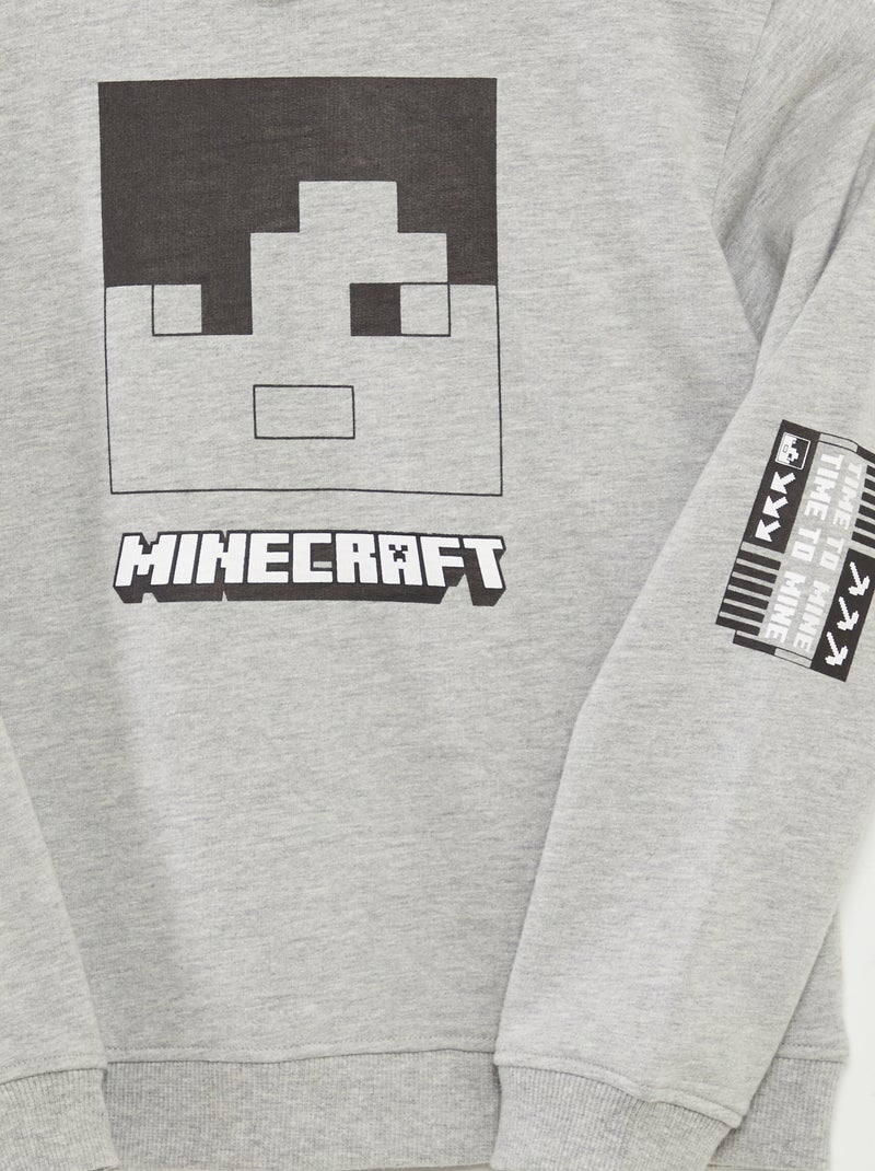 Sweat à capuche 'Minecraft' - Gris - Garçon - 5.40€ - Kiabi