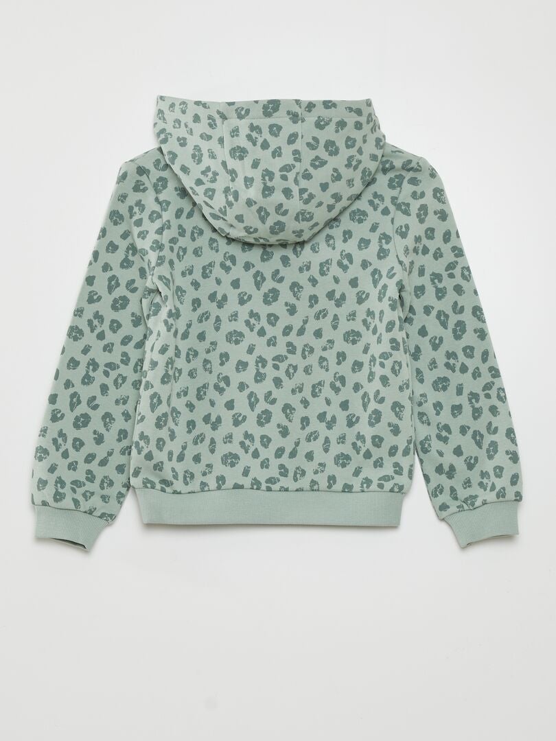 Sweat à capuche motif léopard - Vert - Kiabi - 9.00€