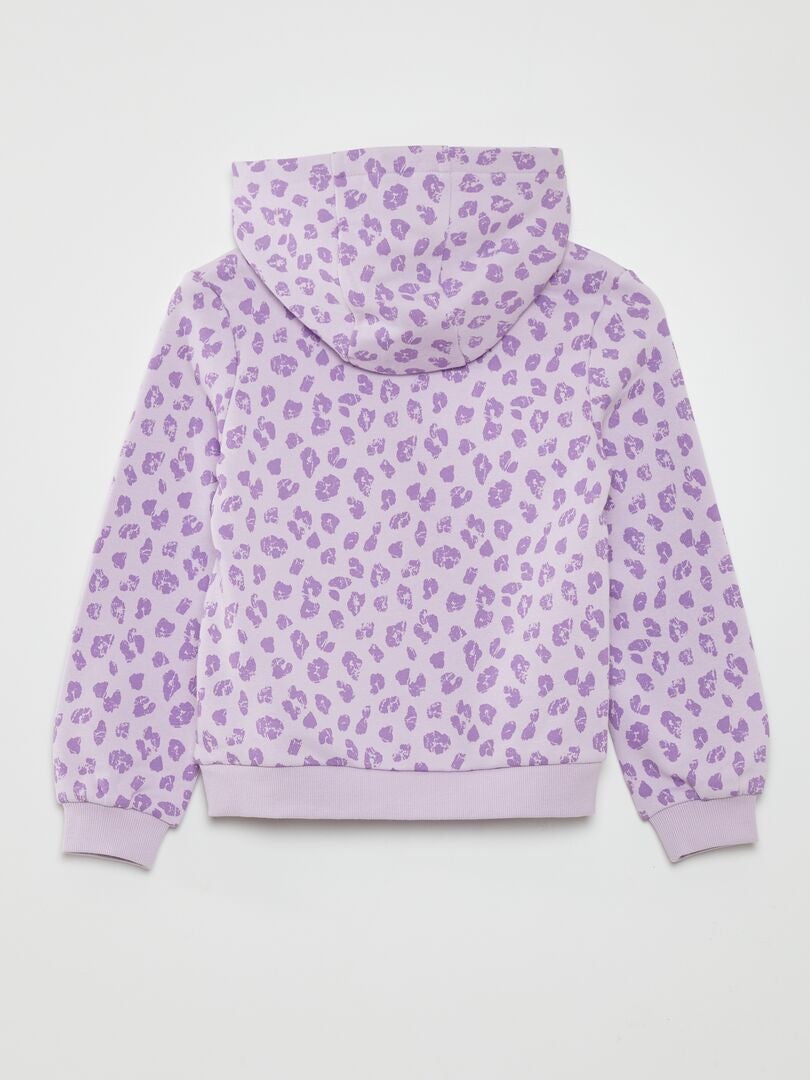 Sweat à capuche motif léopard - Violet - Kiabi - 9.00€