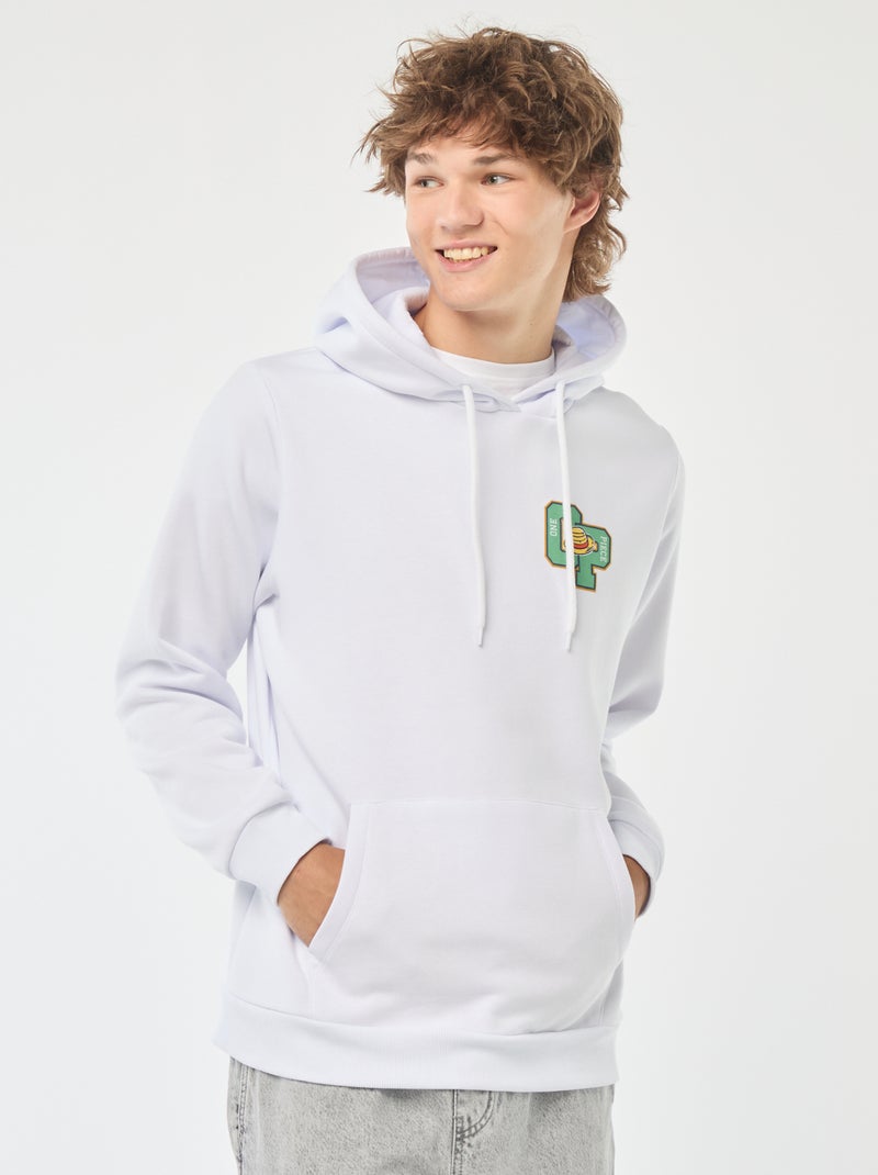 Sweat à capuche 'One piece' - Blanc - Kiabi - 25.00€