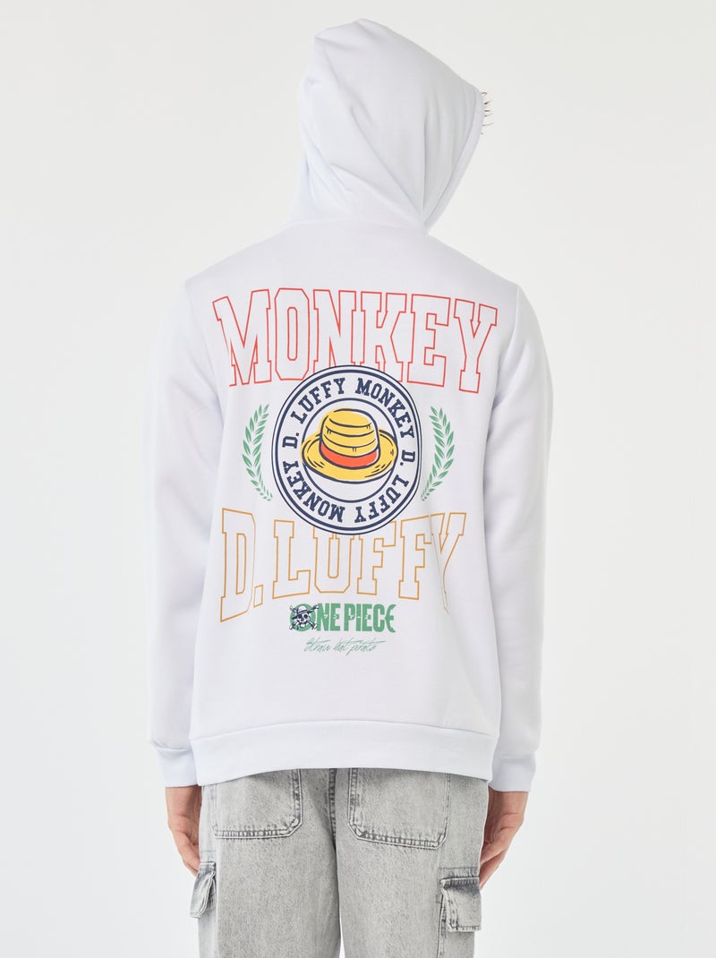 Sweat à capuche 'One piece' - Blanc - Kiabi - 25.00€