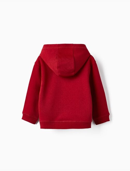 Sweat capuche rouge garcon
