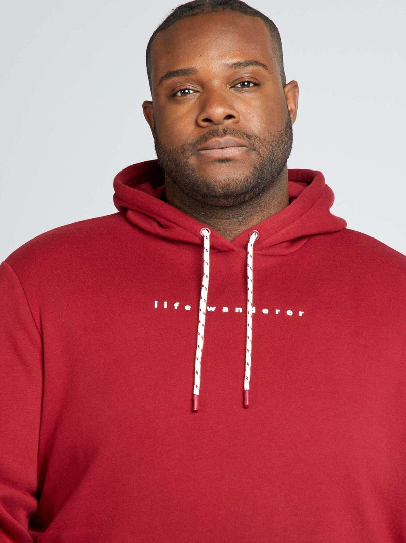 Sweat à capuche - Rouge - 25.00€ - Kiabi