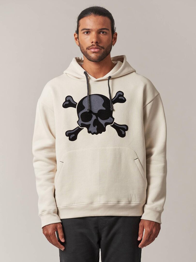 Sweat à capuche tête de mort 'Deeluxe' - Beige - Kiabi - 34.99€