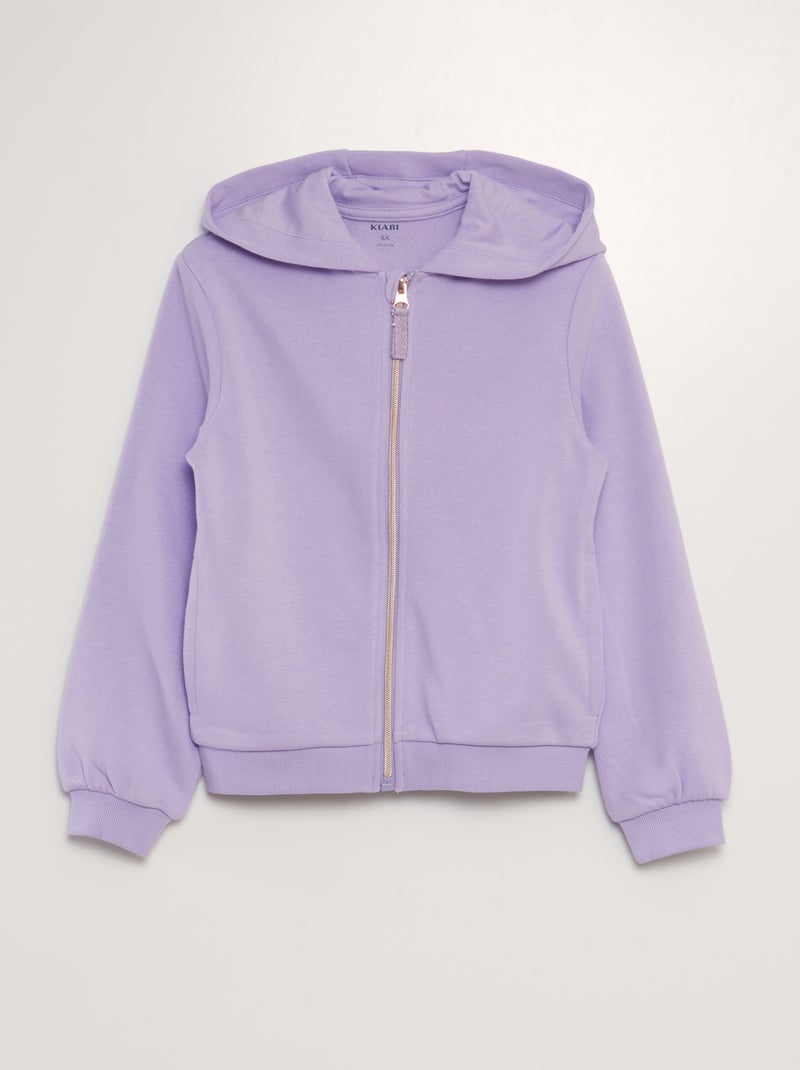 Sweat à capuche uni - Violet - 2.10€ - Kiabi