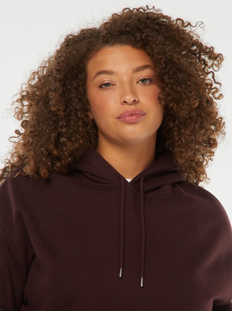 Sweat à capuche uni - Violet - Grandes tailles - Femme - 15.00€ - Kiabi