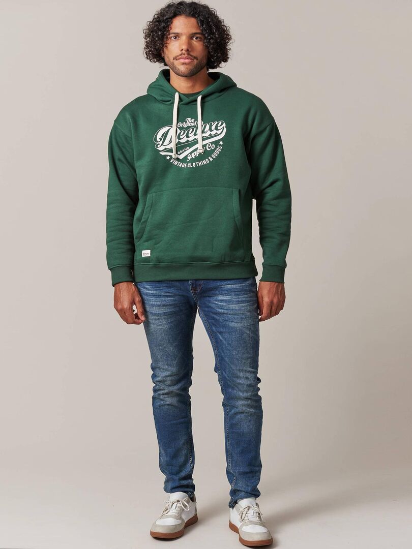 Sweat à capuche vintage en coton molletonné 'Deeluxe' - Vert forêt ...