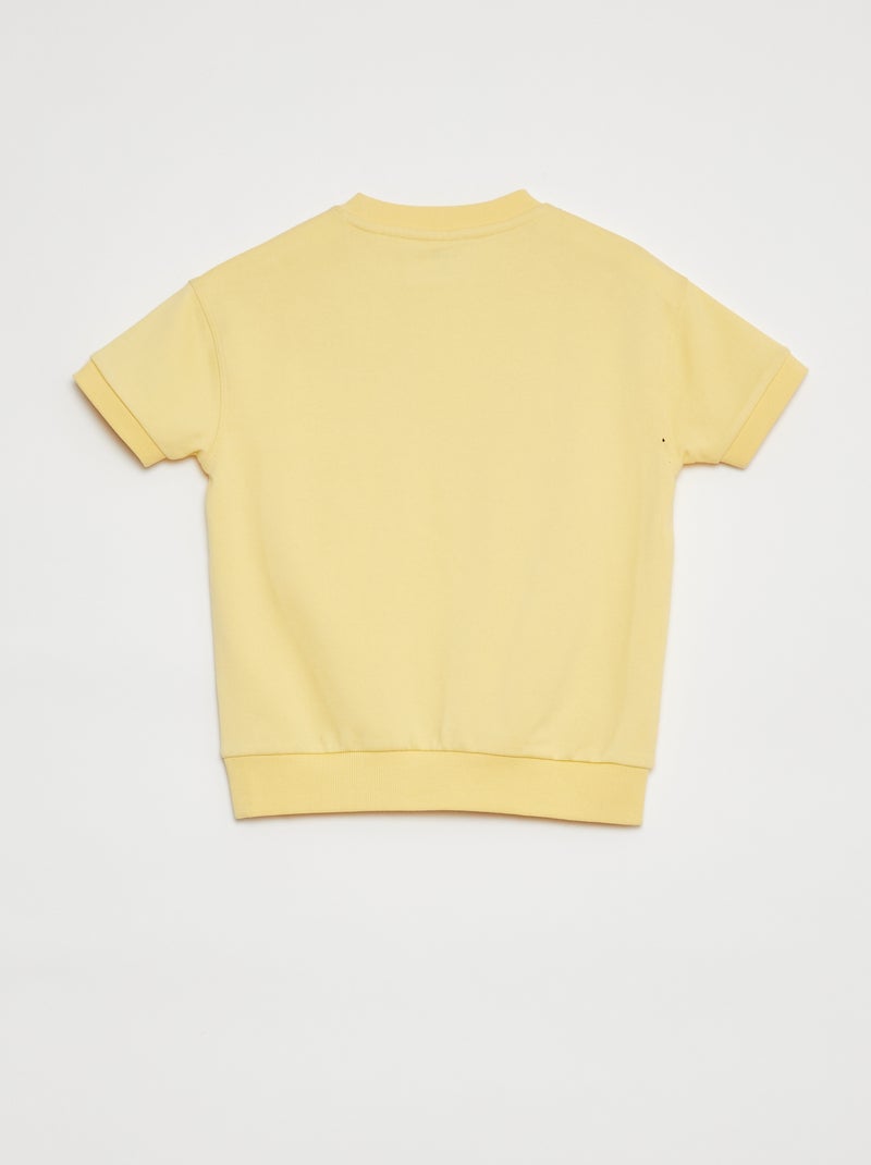 Sweat à manches courtes avec animation - JAUNE - Garçon - 4.00€ - Kiabi