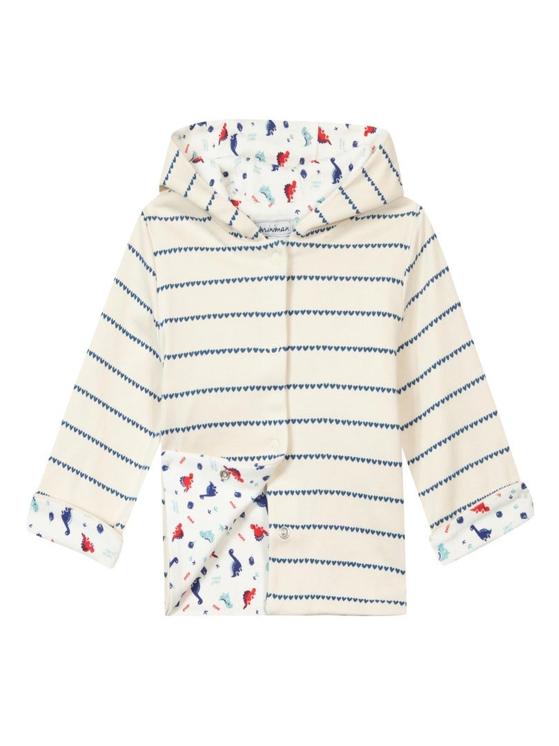 Sweat Boutonné À Capuche Réversible 'miniman' - Ecru - Kiabi - nu€