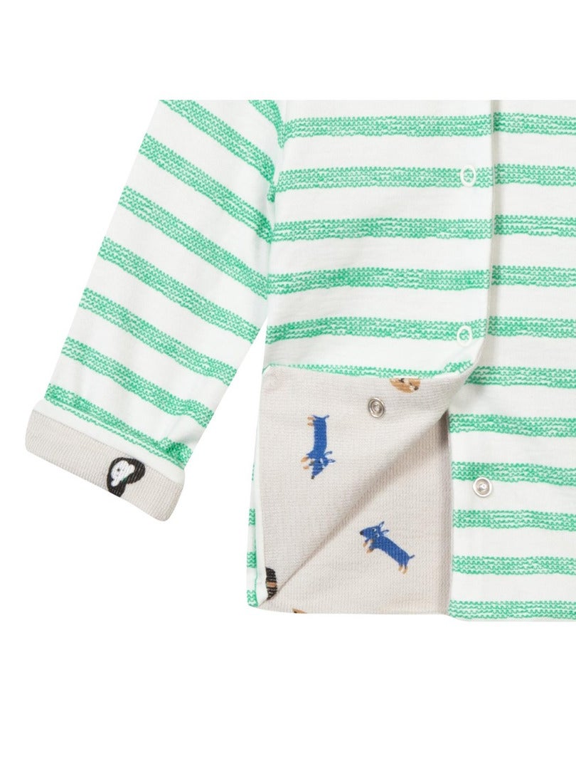 Sweat Boutonné Imprimé À Capuche Réversible 'miniman' - Vert émeraude ...