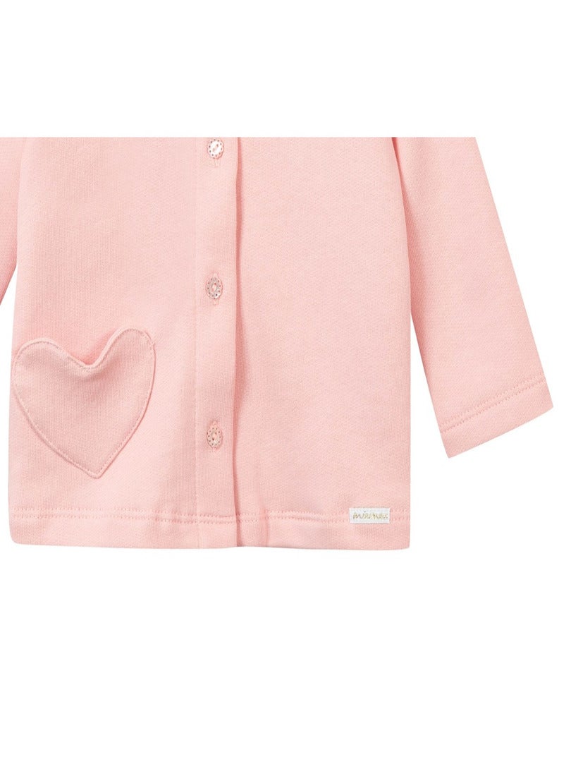 Sweat Boutonné Poche Coeur 'miniman' - Rose pâle - Kiabi - nu€