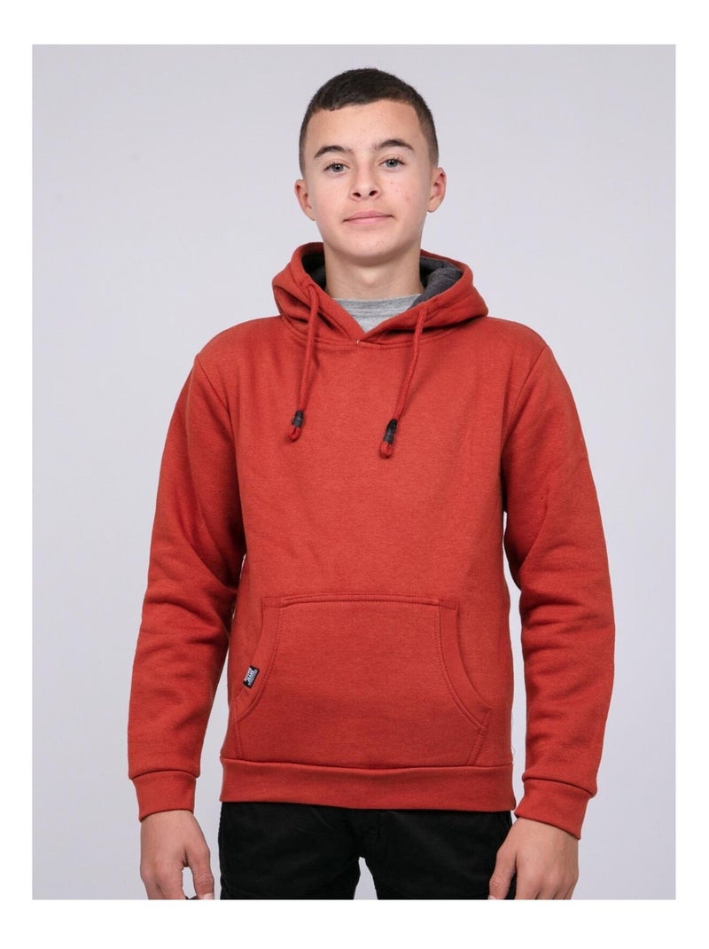 Sweat capuche WIDEM garçon - Rouge brique - 0.00€ - Kiabi