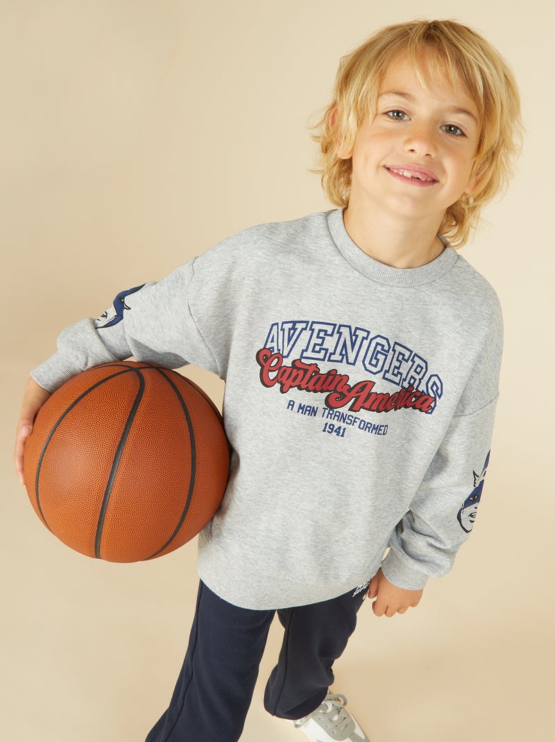 Sweat chiné 'Captain America' - Beige - Garçon - 5.20€ - Kiabi
