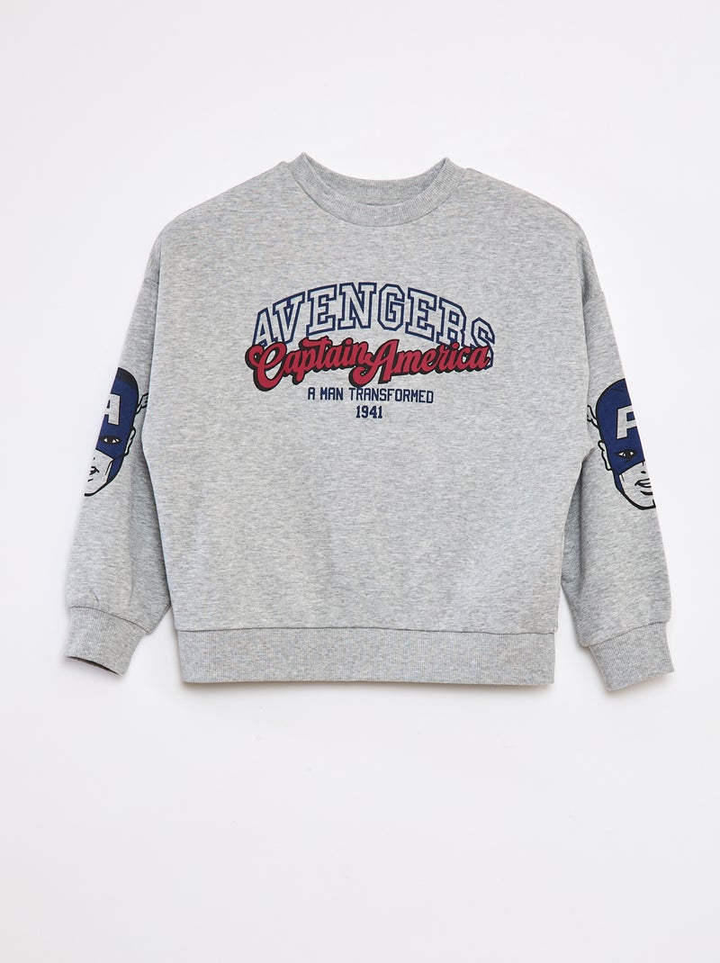 Sweat chiné 'Captain America' - Beige - Garçon - 5.20€ - Kiabi