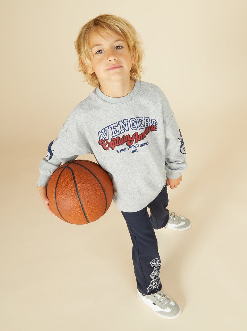 Sweat chiné 'Captain America' - Beige - Garçon - 5.20€ - Kiabi