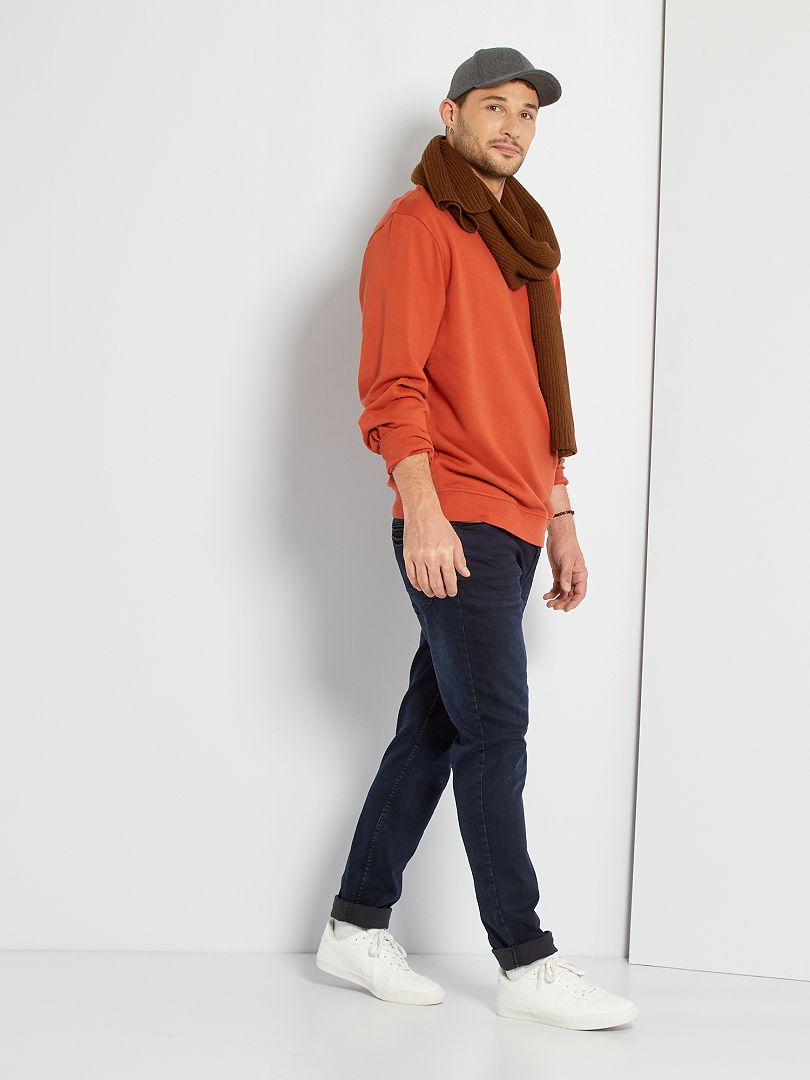 Sweat col rond +1m90 - rouge brique - Kiabi - 12.00€