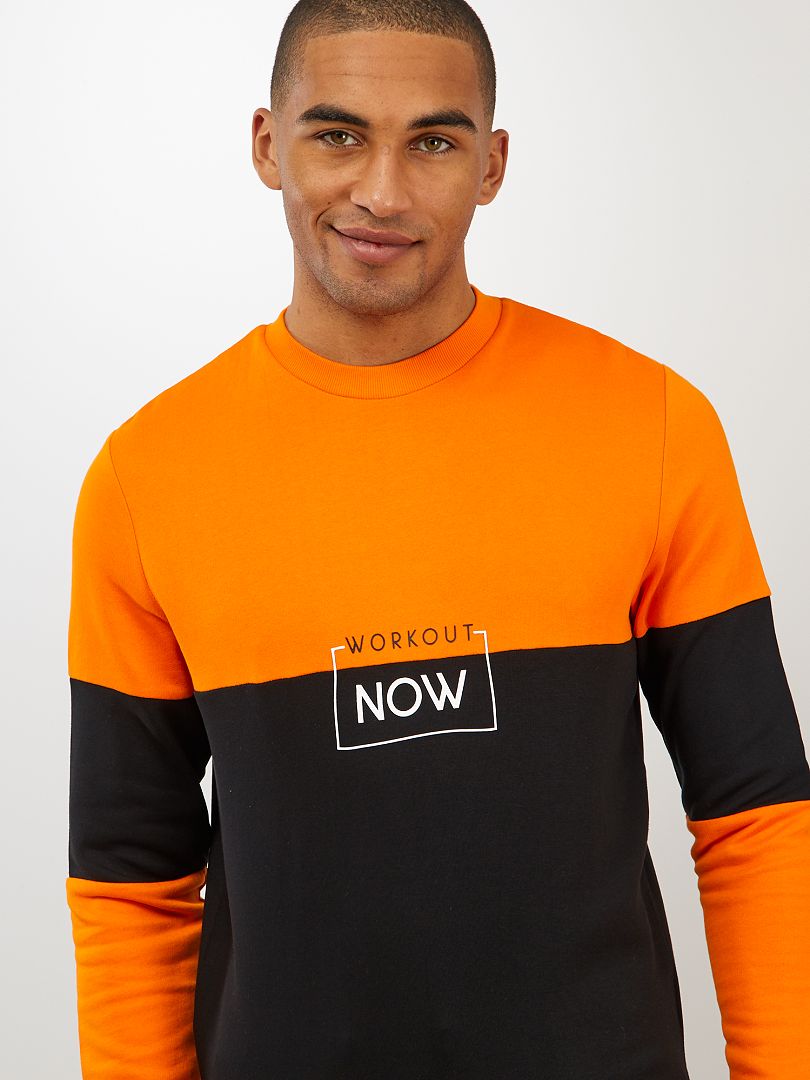 Sweat color block - orange/noir - Kiabi - 15.00€