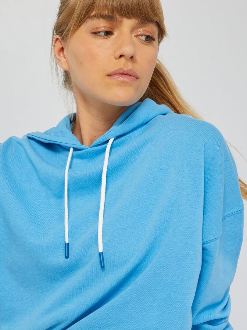 Sweat de sport à capuche crop top - Bleu - Kiabi - 15.00€