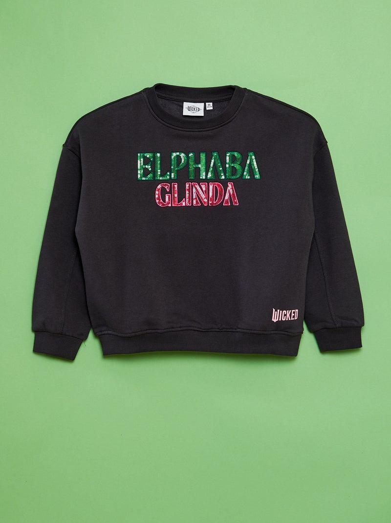 Sweat en molleton - Wicked - Noir - 4.20€ - Kiabi