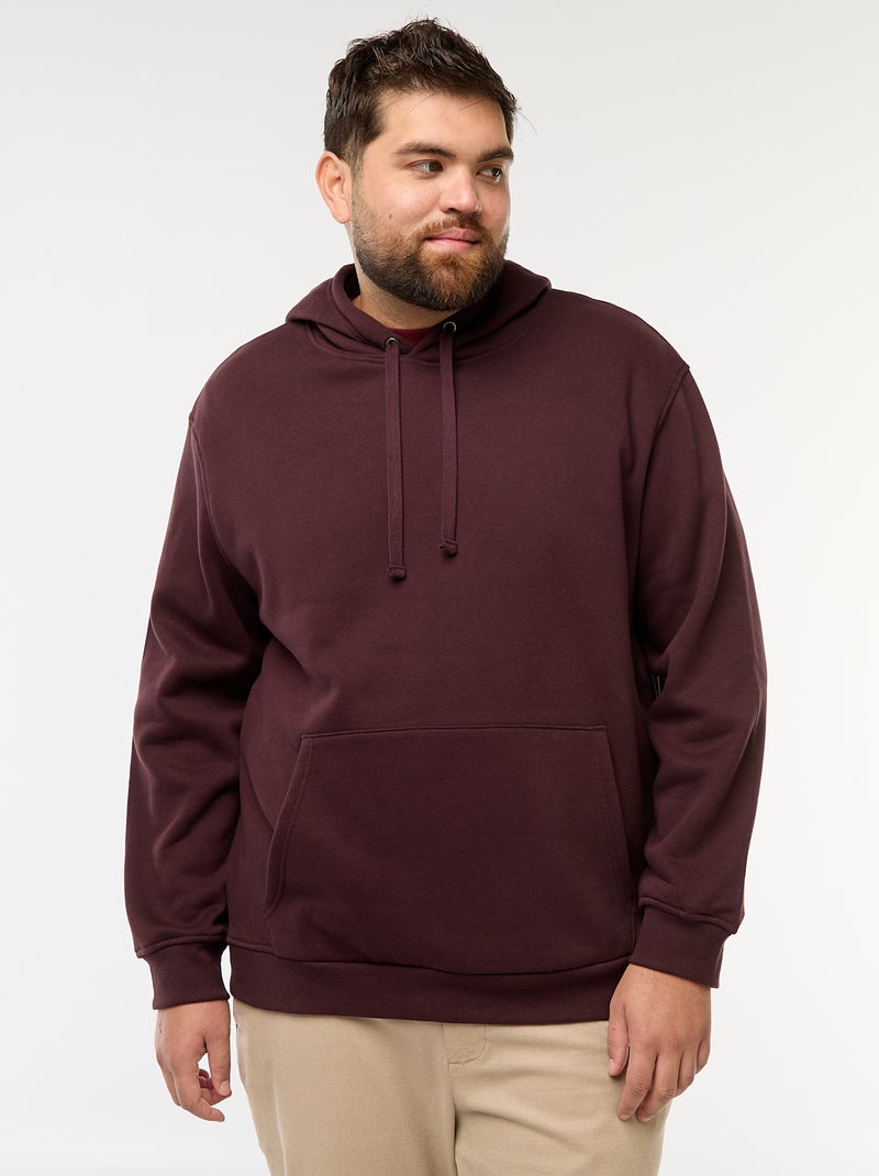 Sweat en molleton à capuche avec poche kangourou - Violet - Grandes ...