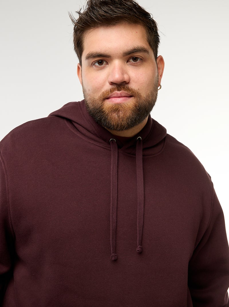 Sweat en molleton à capuche avec poche kangourou - Violet - Grandes ...