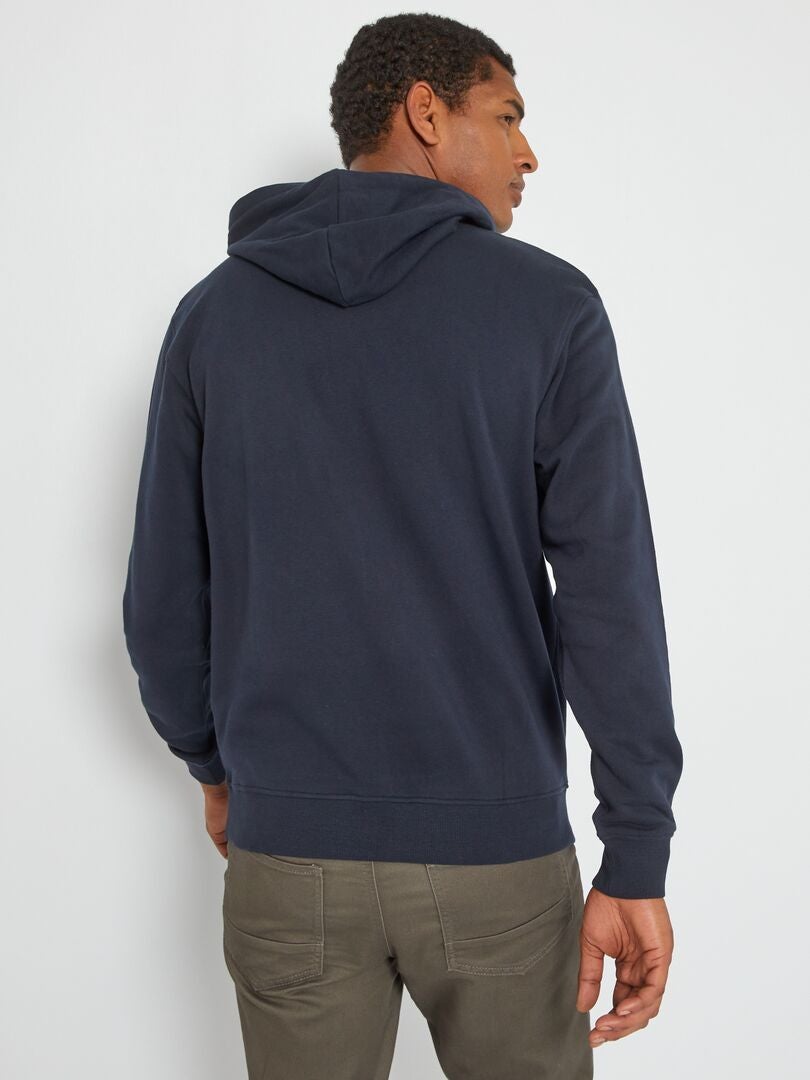 Sweat en molleton avec capuche - Bleu marine - Kiabi - 12.00€