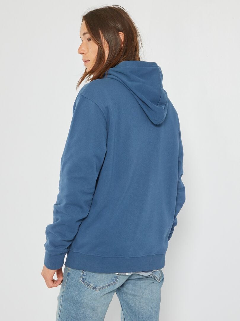 Sweat en molleton avec capuche - Bleu - Kiabi - 12.00€