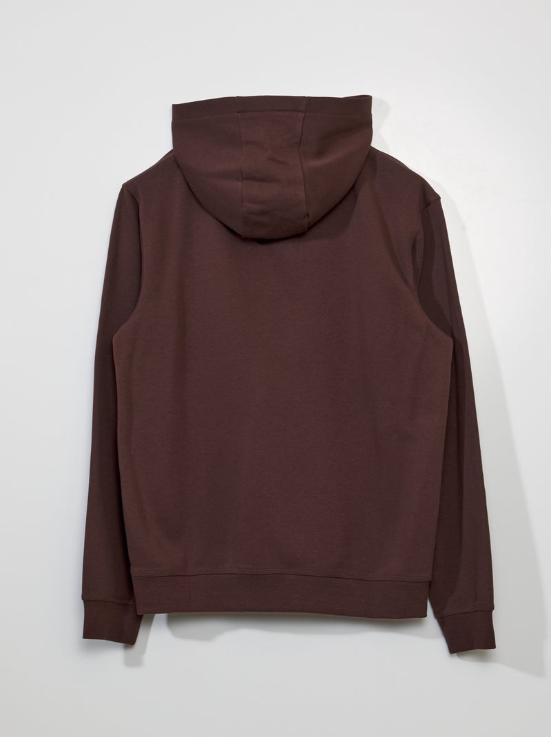 Sweat en molleton avec capuche - Marron - Kiabi - 20.00€