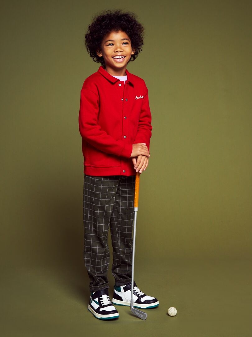 Sweat en molleton avec pressions - Rouge - Kiabi - 15.00€