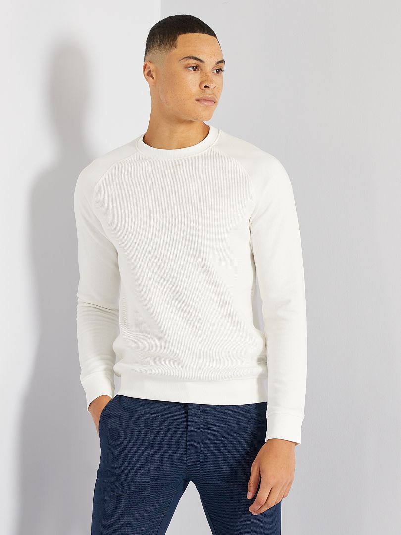 Sweat en molleton - blanc - Kiabi - 12.00€