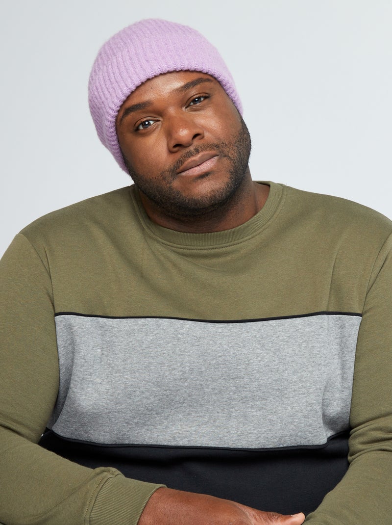 Sweat en molleton gratté colorblock - Kaki - Grandes tailles - 22.00€ - Kiabi