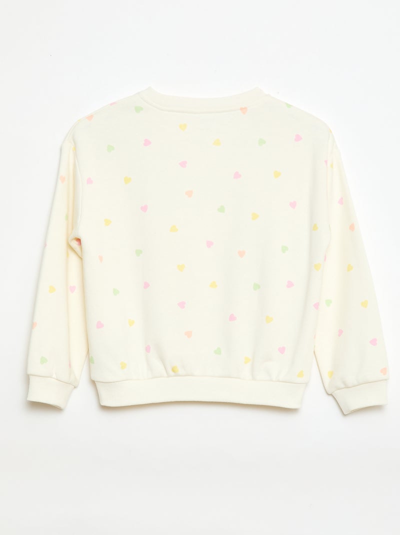 Sweat en molleton léger - Blanc - Fille - 8.00€ - Kiabi