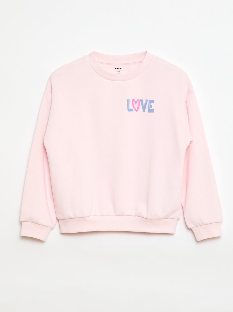 Sweat en molleton léger - Rose - Fille - 8.00€ - Kiabi