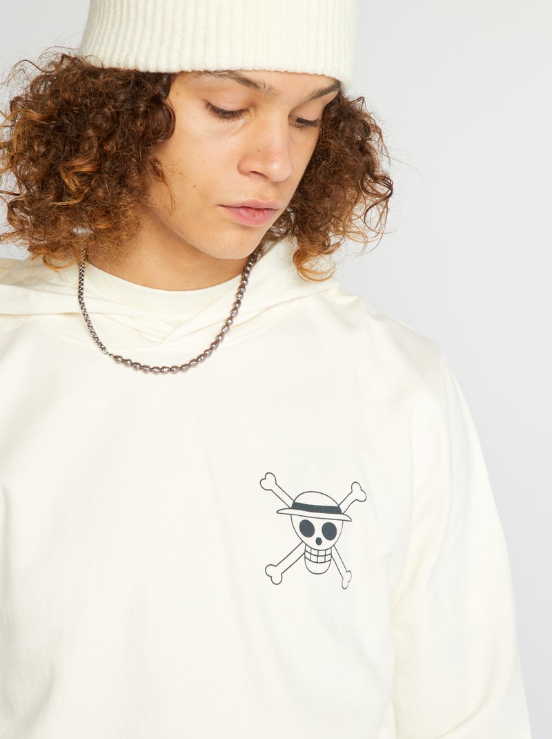 Sweat en molleton 'One Piece' - Blanc - Kiabi - 27.00€