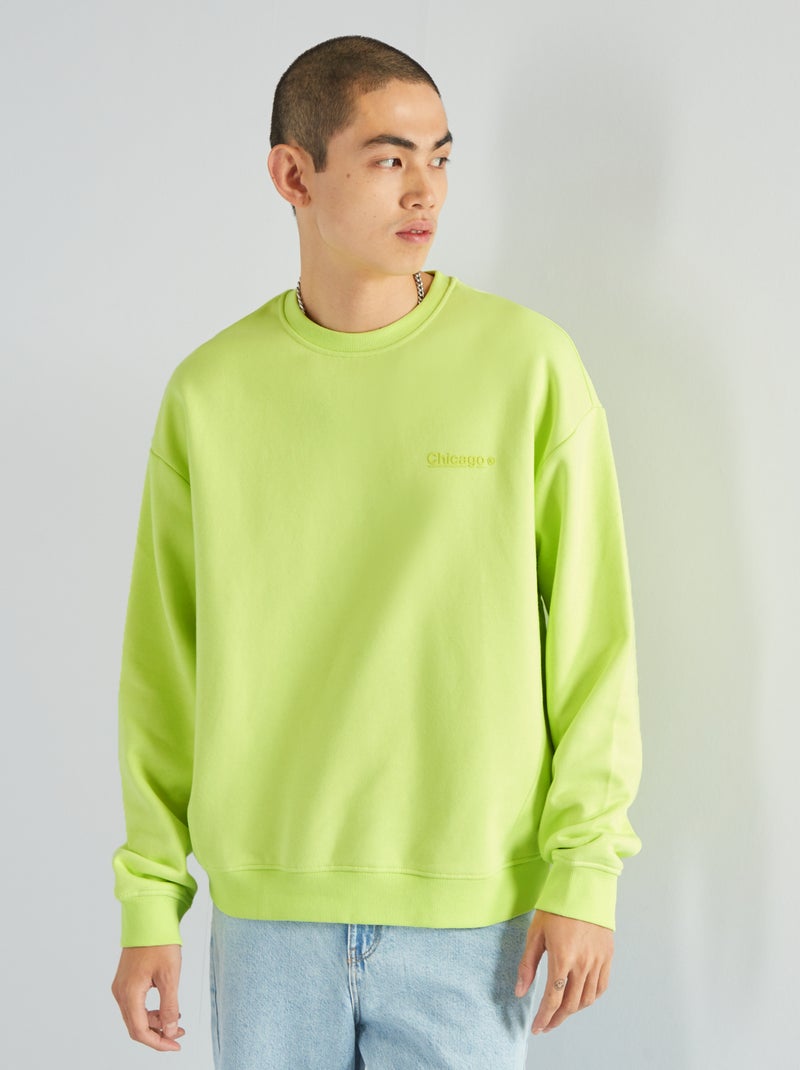 Sweat en molleton uni - Jaune - 20.00€ - Kiabi