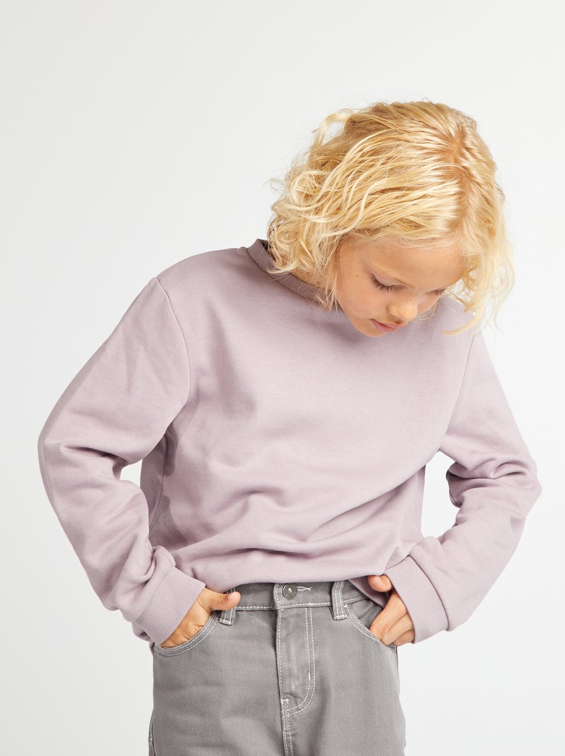 Sweat en molleton uni - Violet - Kiabi - 1.50€