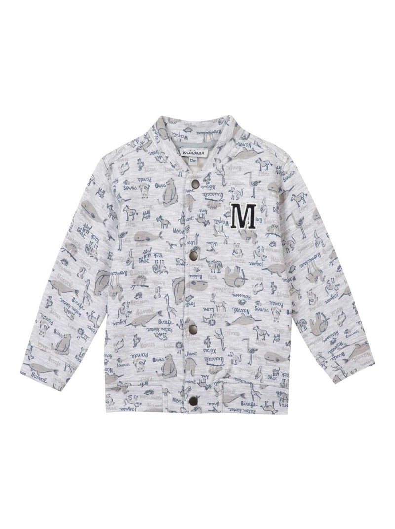 Sweat Imprimé Avec Pressions Oeko-tex 'miniman' - Gris clair - Bébé ...