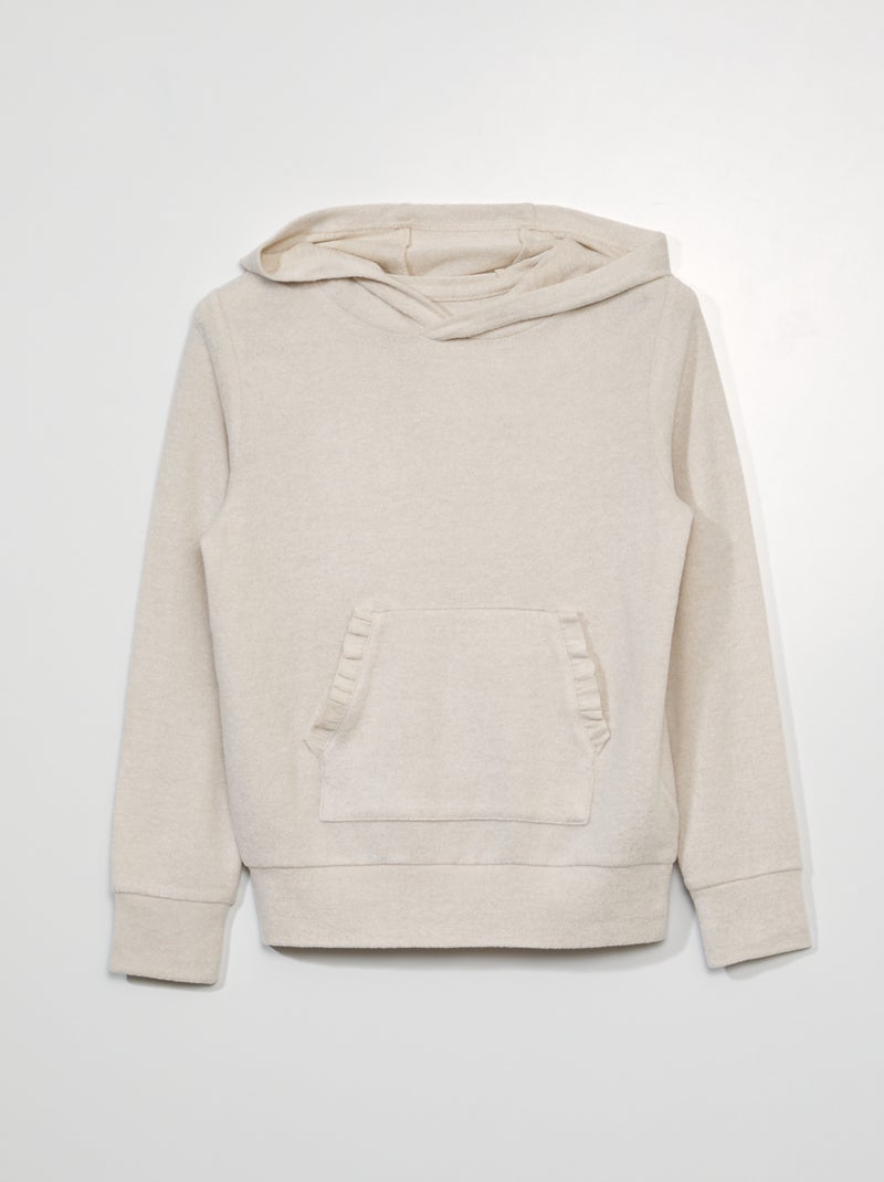 Sweat léger à capuche - Beige - Kiabi - 8.00€
