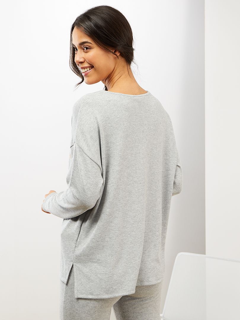 Sweat léger maille douce - gris - Kiabi - 12.00€