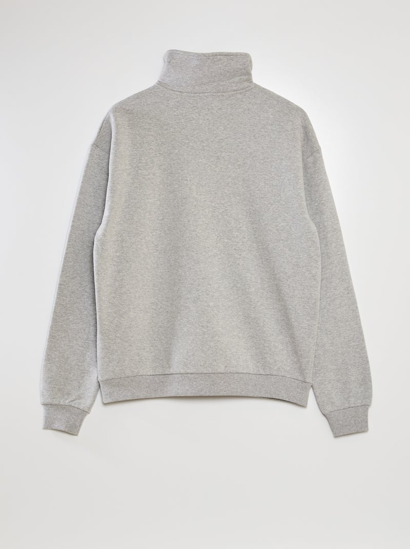 Sweat molleton col zippé - Gris - Homme - 22.00€ - Kiabi