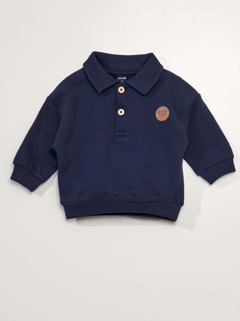 Sweat style polo - Bleu marine - Kiabi - 9.00€