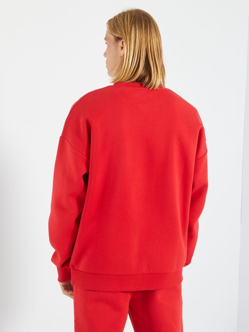 Sweat uni en molleton - Rouge - Kiabi - 13.00€