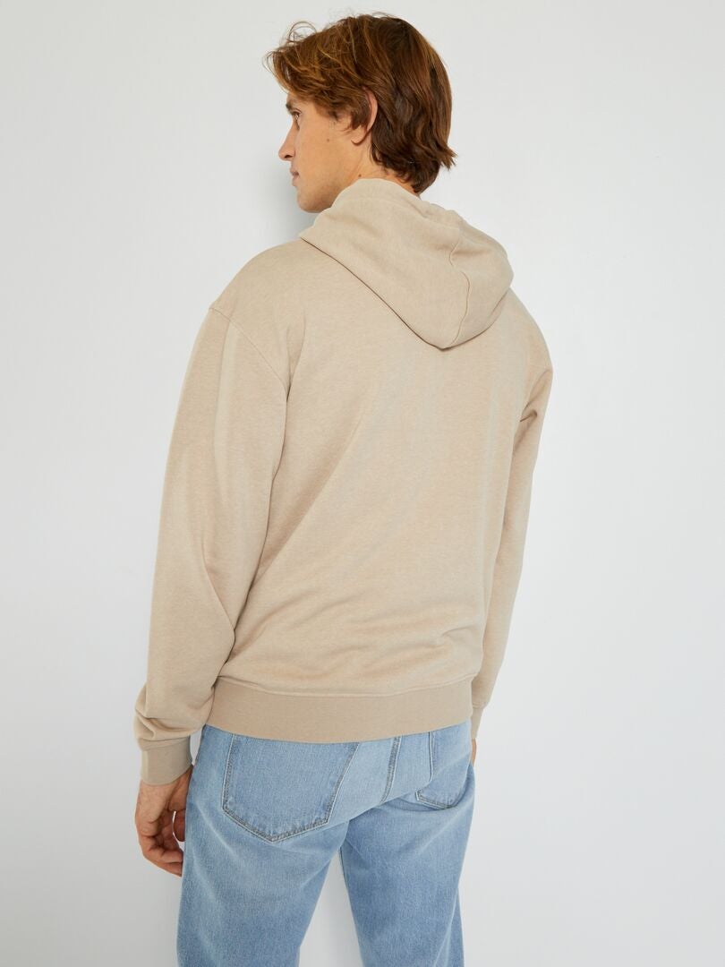 Sweat zippé à capuche - beige - Kiabi - 7.50€
