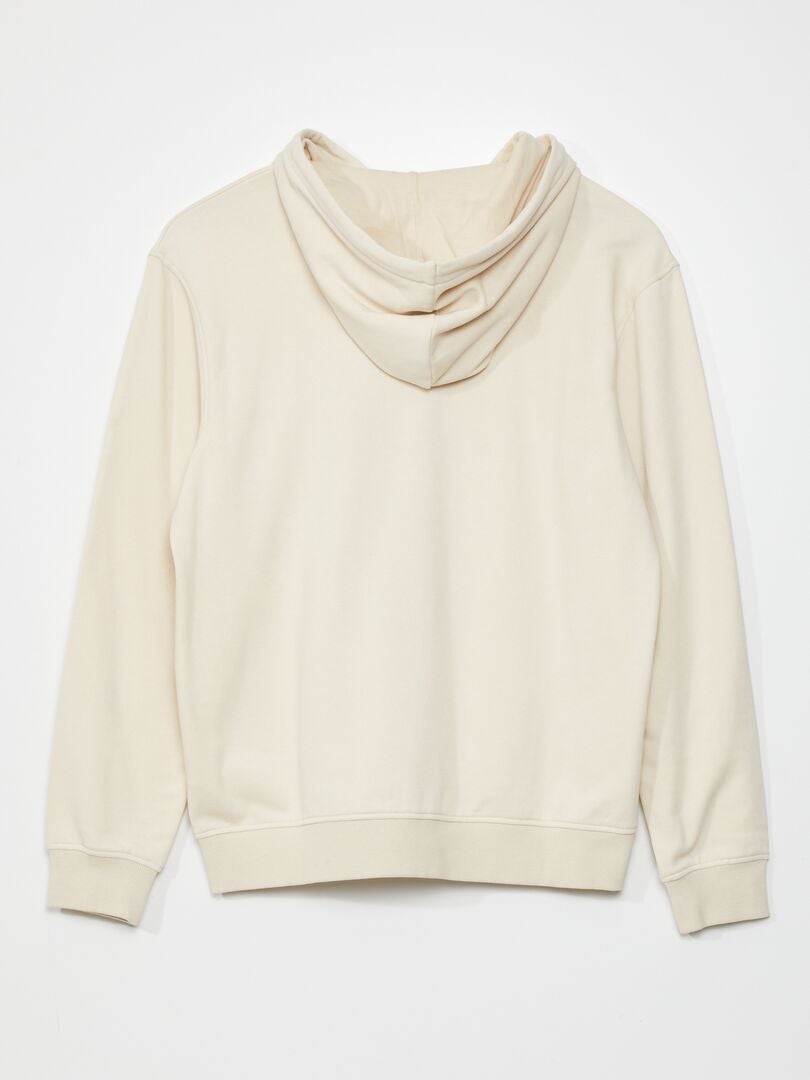 Sweat zippé à capuche - beige - Kiabi - 15.00€