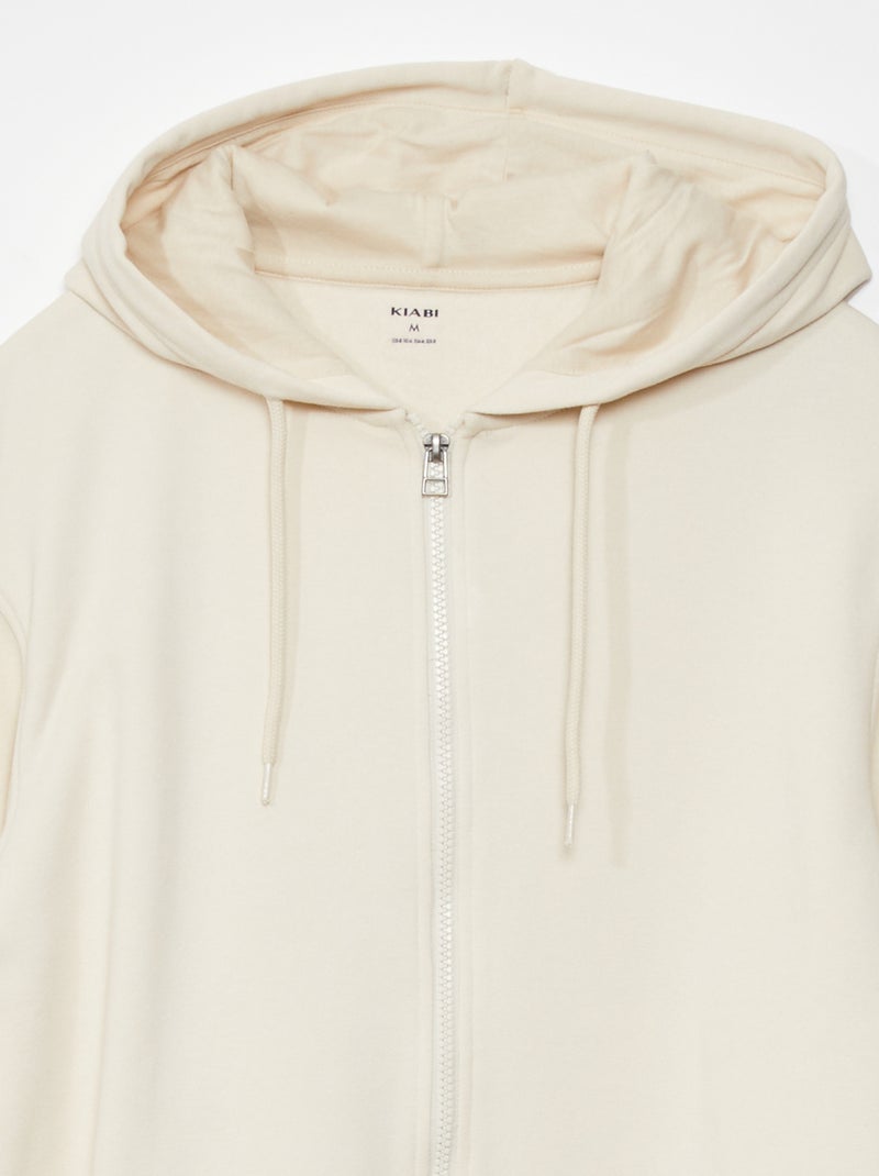 Sweat zippé à capuche - beige - Homme - 15.00€ - Kiabi