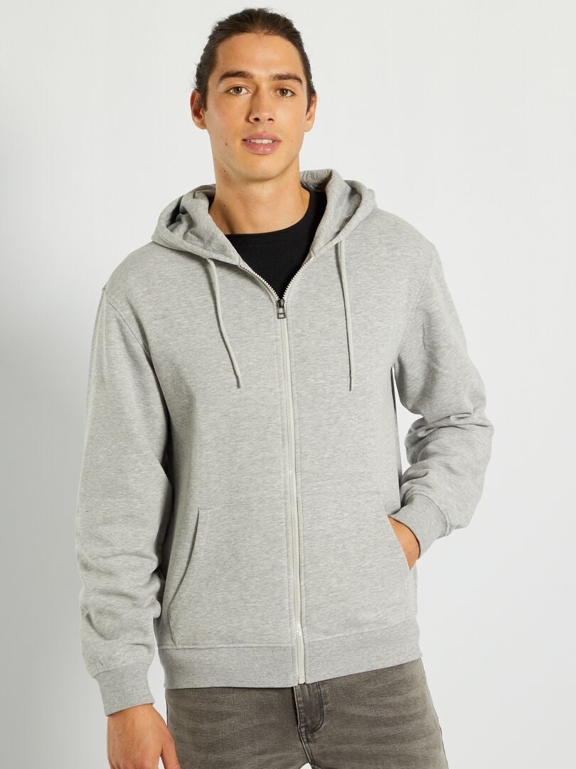 Sweat Zippé à Capuche Gris Chiné Kiabi 7 50
