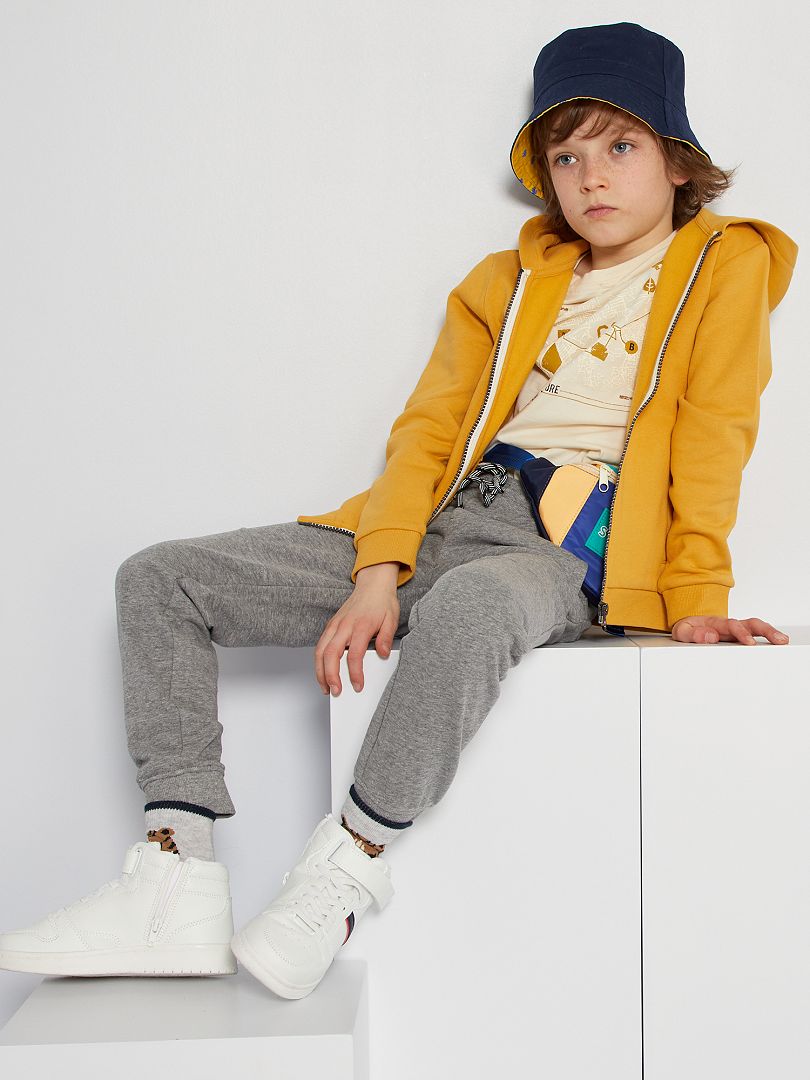 Sweat zippé à capuche - jaune - Kiabi - 8.00€