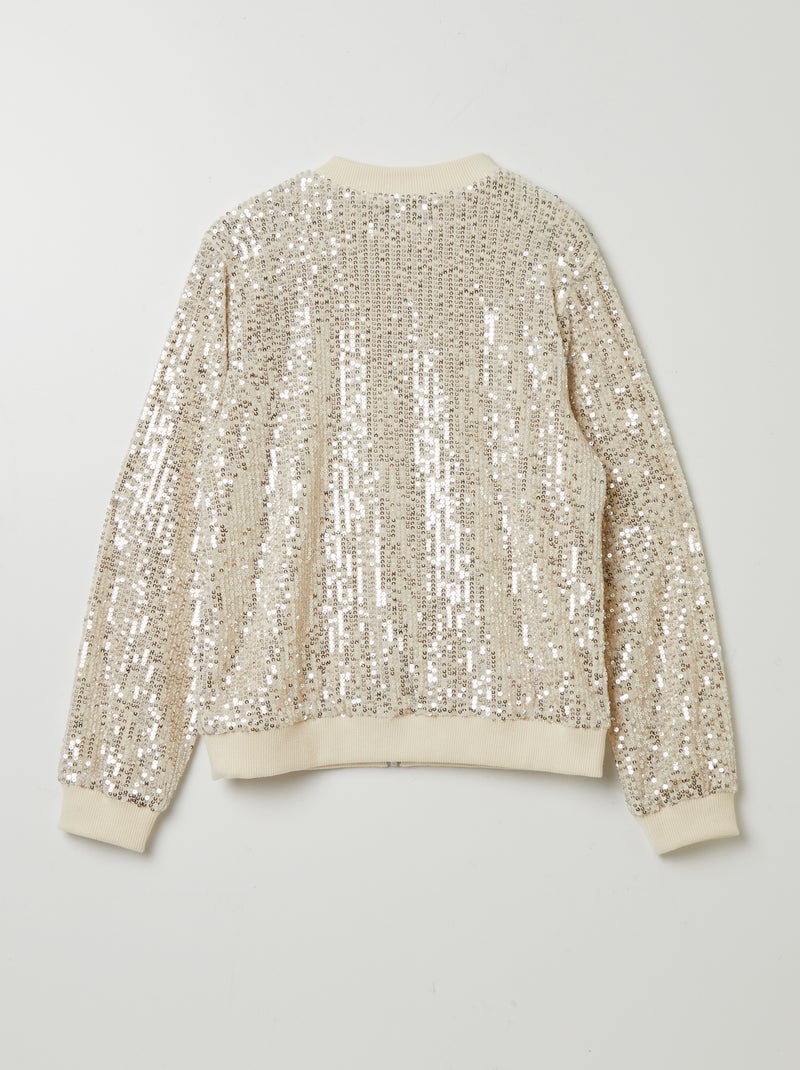 Sweat zippé à sequins - Champagne - 4.50€ - Kiabi