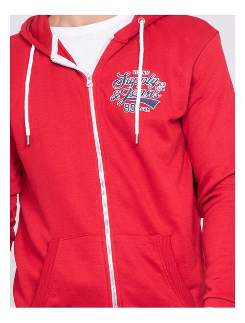 Sweat zippe homme rouge