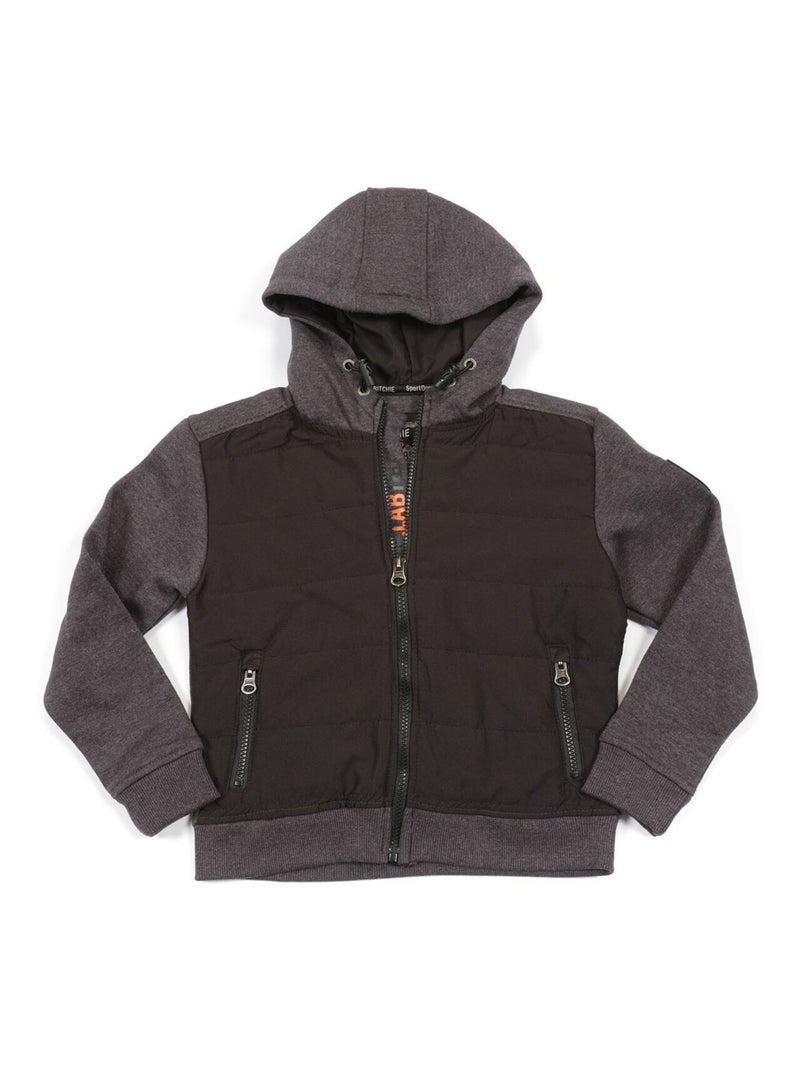 SWEAT ZIPPE CAPUCHE WILKY garçon - Gris - 0.00€ - Kiabi
